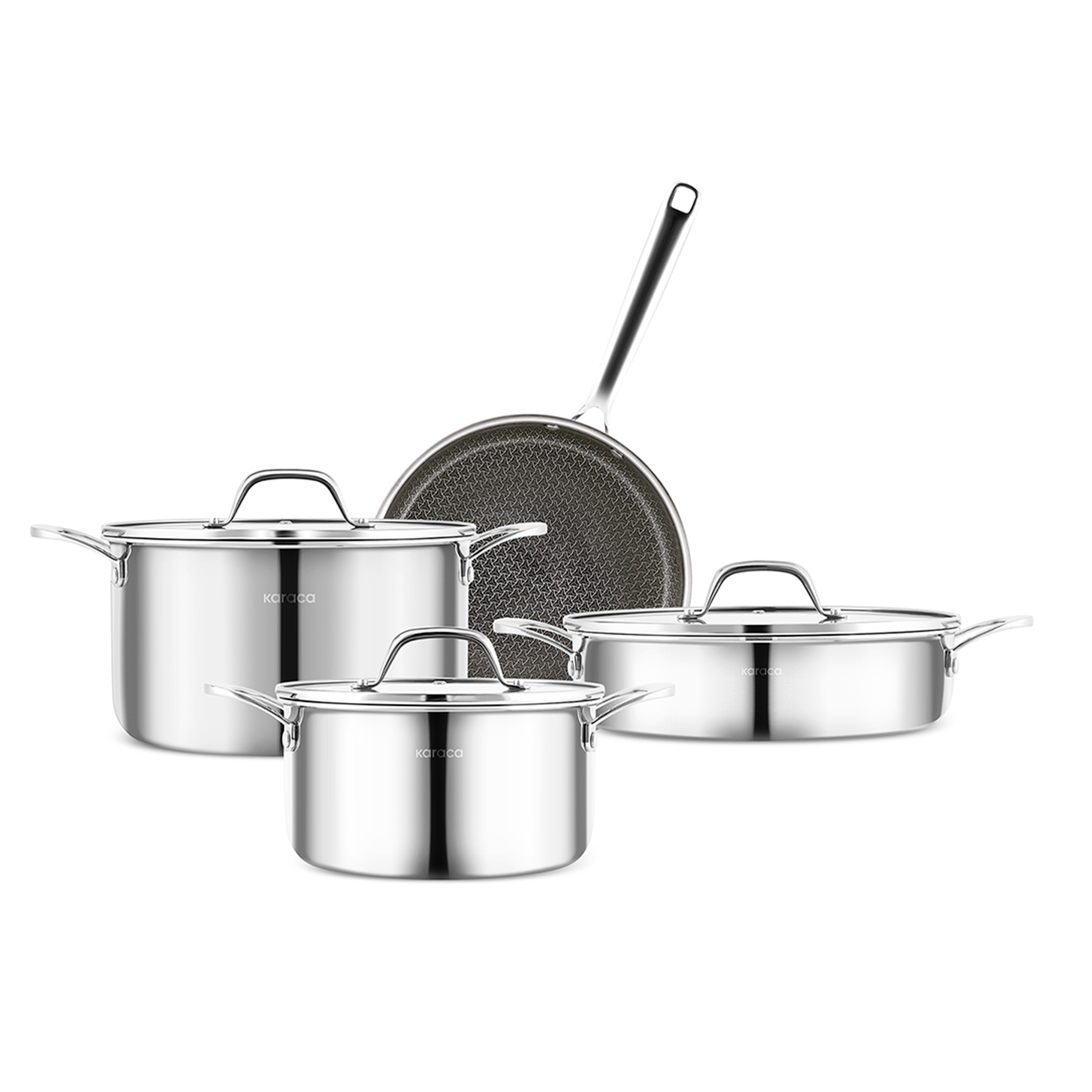 Karaca Ceramica Steel 3-Ply Stainless Steel Cookware Set – Karaca ...