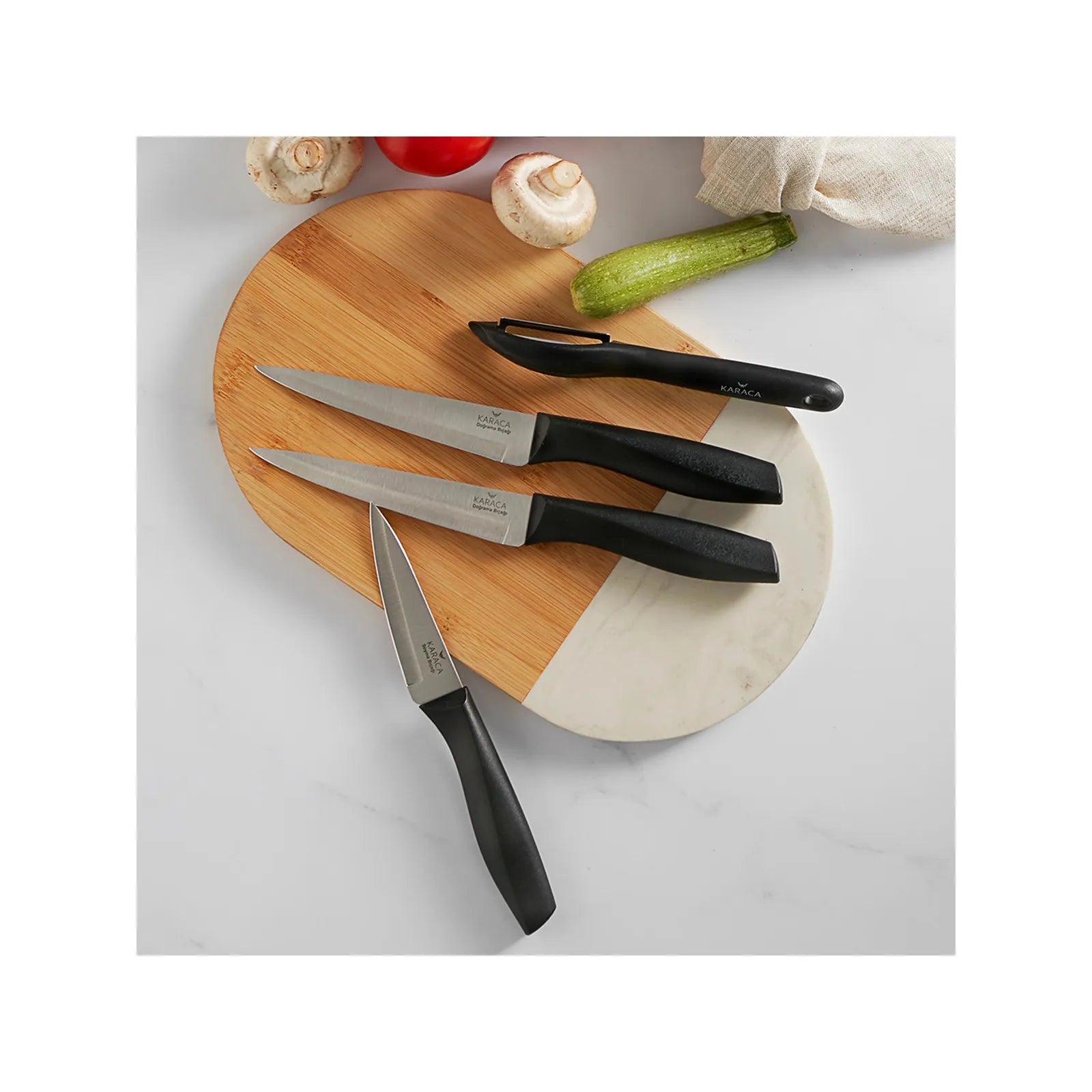 Karaca Peel Black 4 Piece Knife Set – Karaca Netherlands