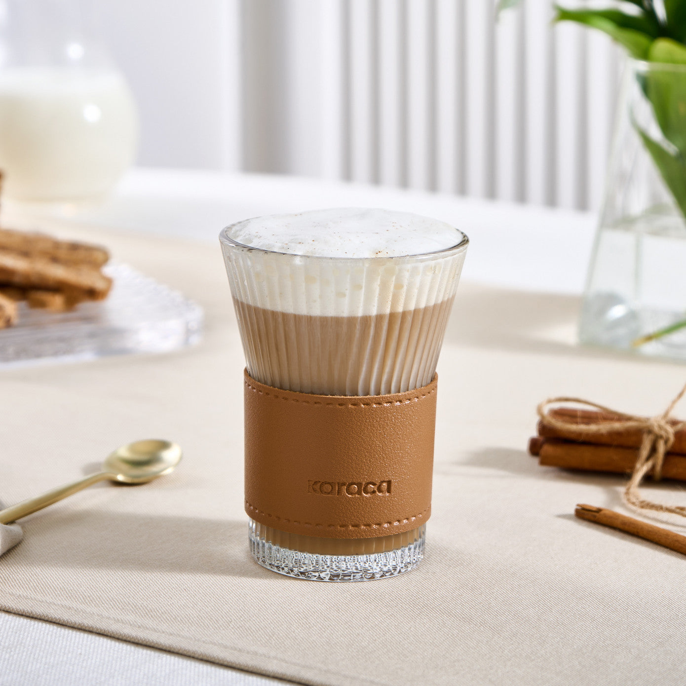 Karaca Leather Cool Touch Latte Mug 210 ML Brown – Karaca Netherlands