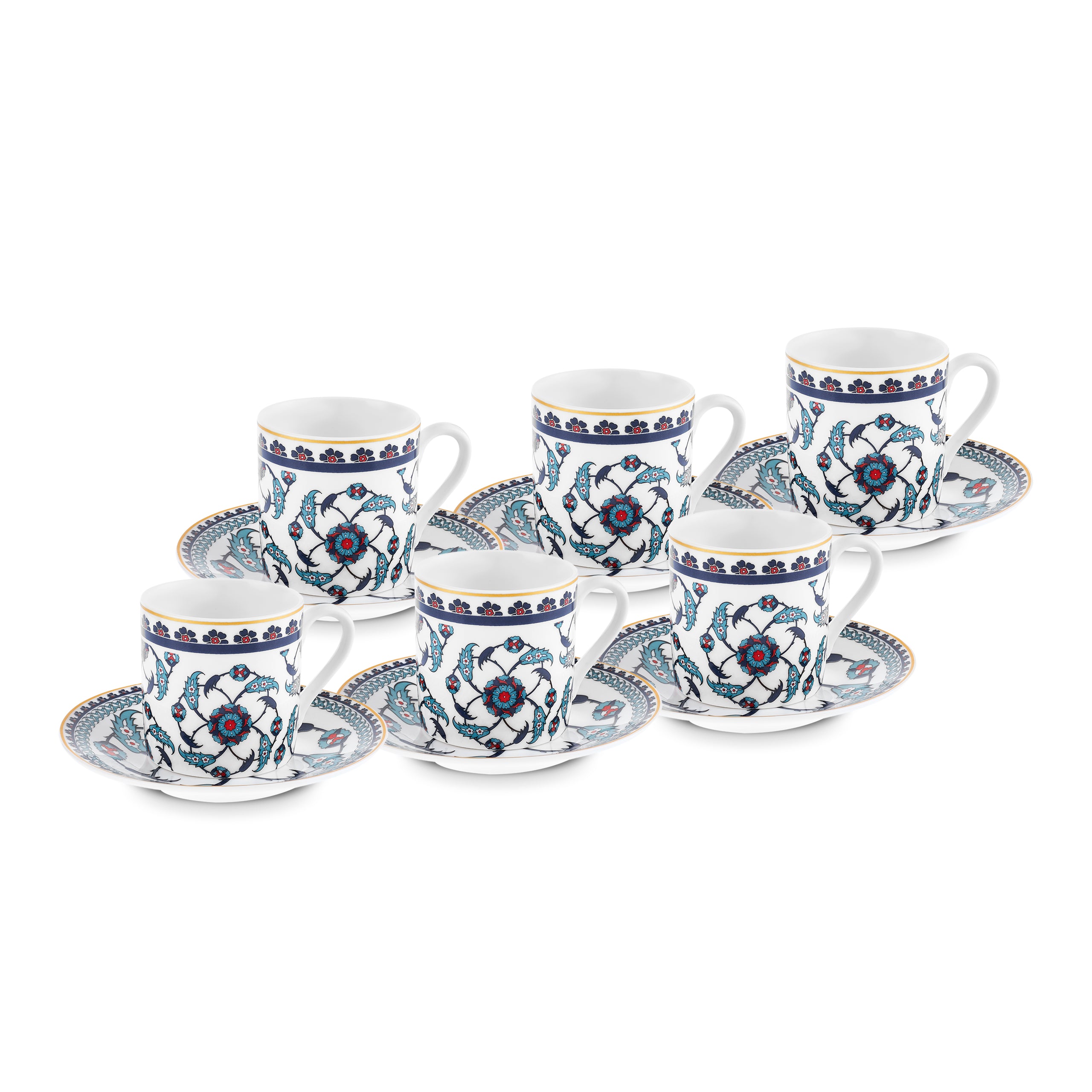 Karaca Rumi coffee cup set for 6 persons, 80 ml – Karaca Netherlands
