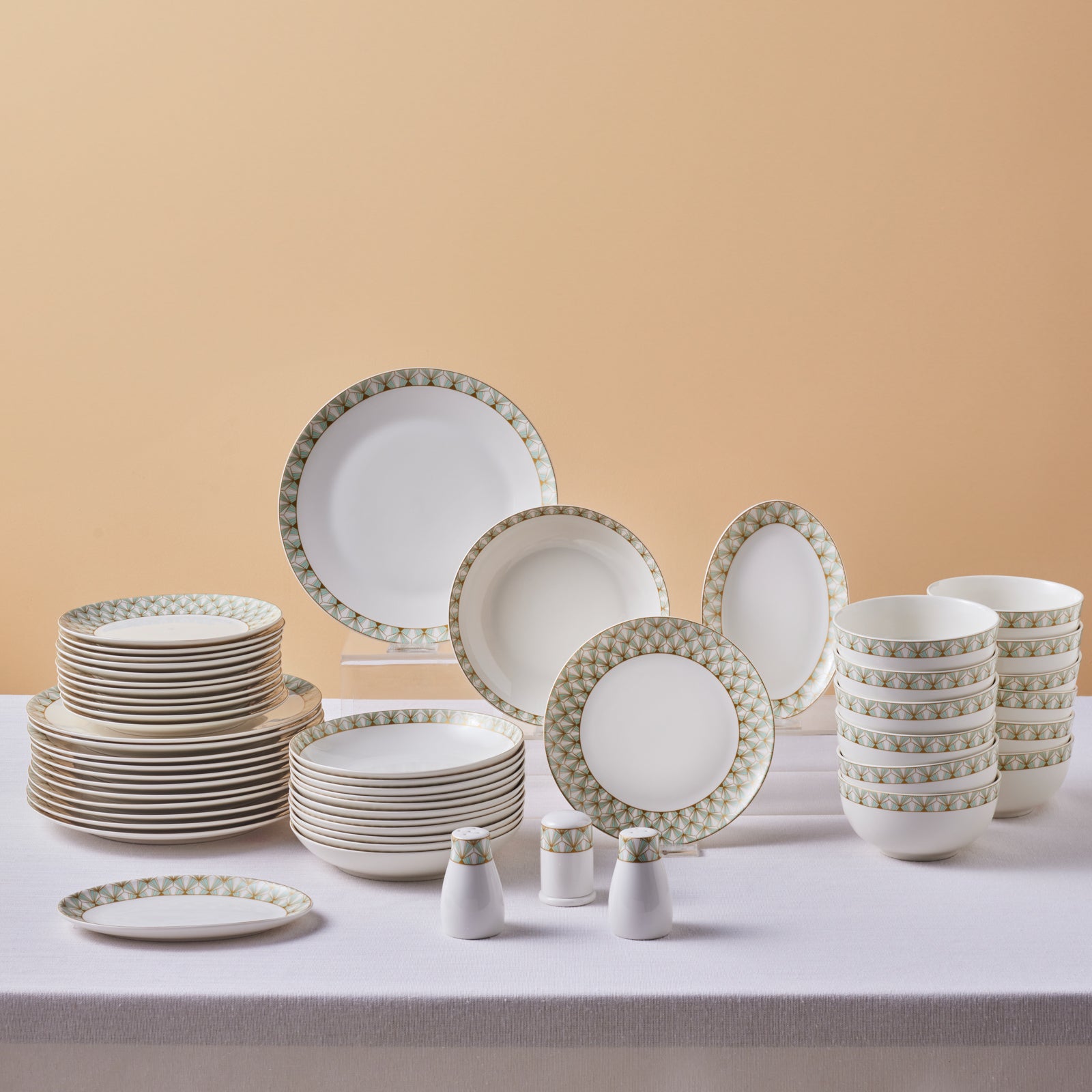 Karaca Forever Bone Emerald 53-Piece Dinner Set for 12 People – Karaca ...
