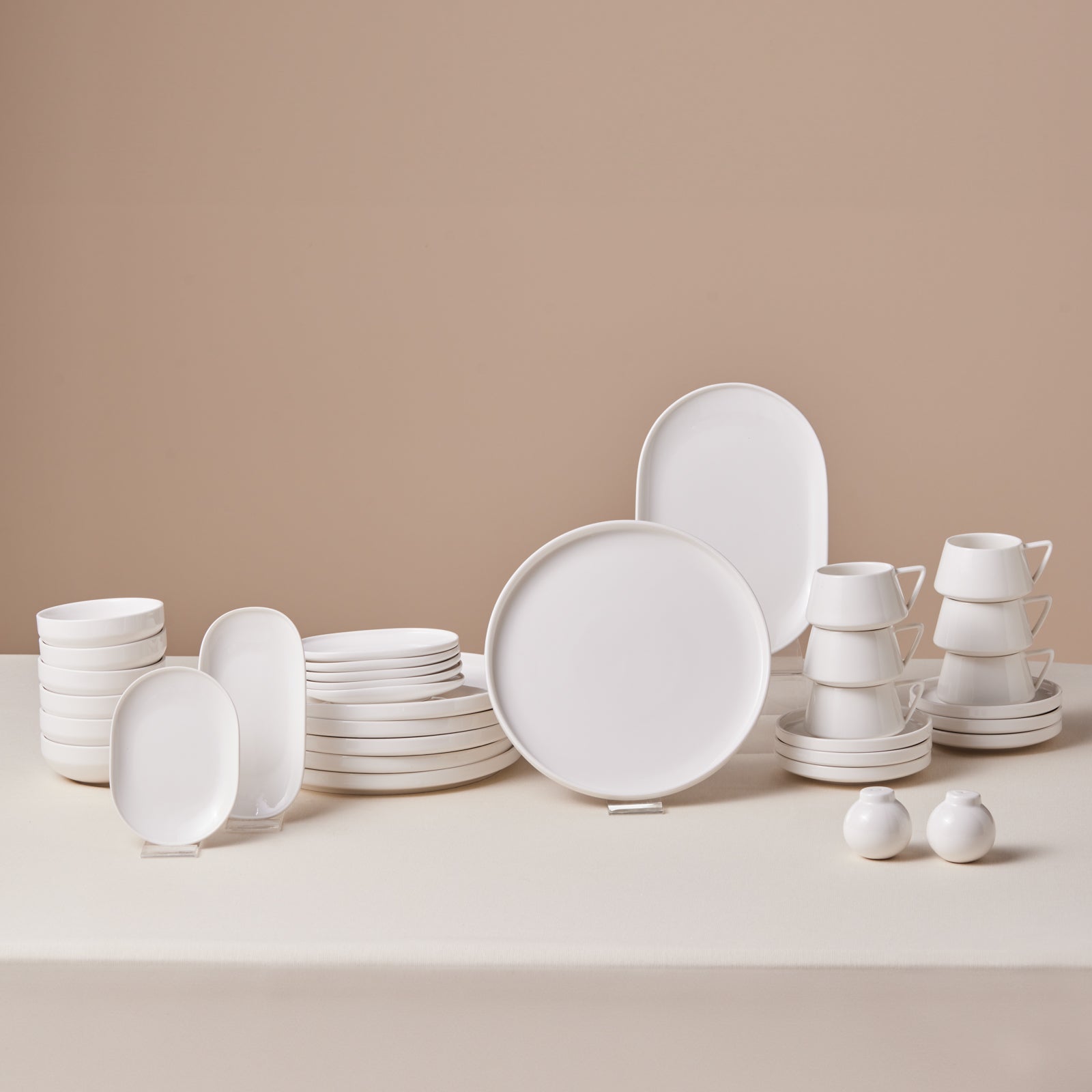 Karaca Stream Bone Meridian 34-Piece Breakfast Set for 6 People – Whit ...