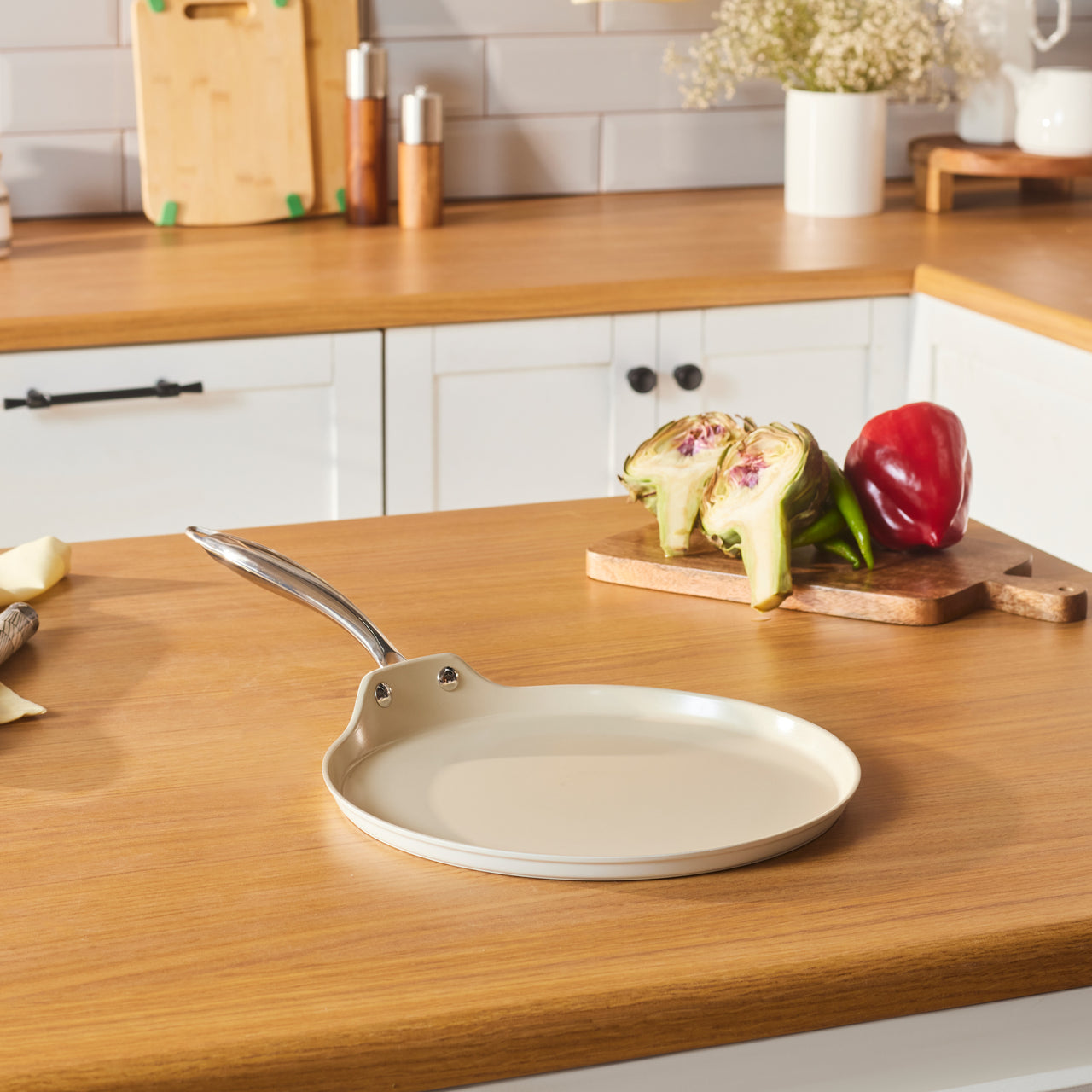 Karaca Swiss Crystal Almond Cream, Pancake Pan, 28cm – Karaca Netherlands