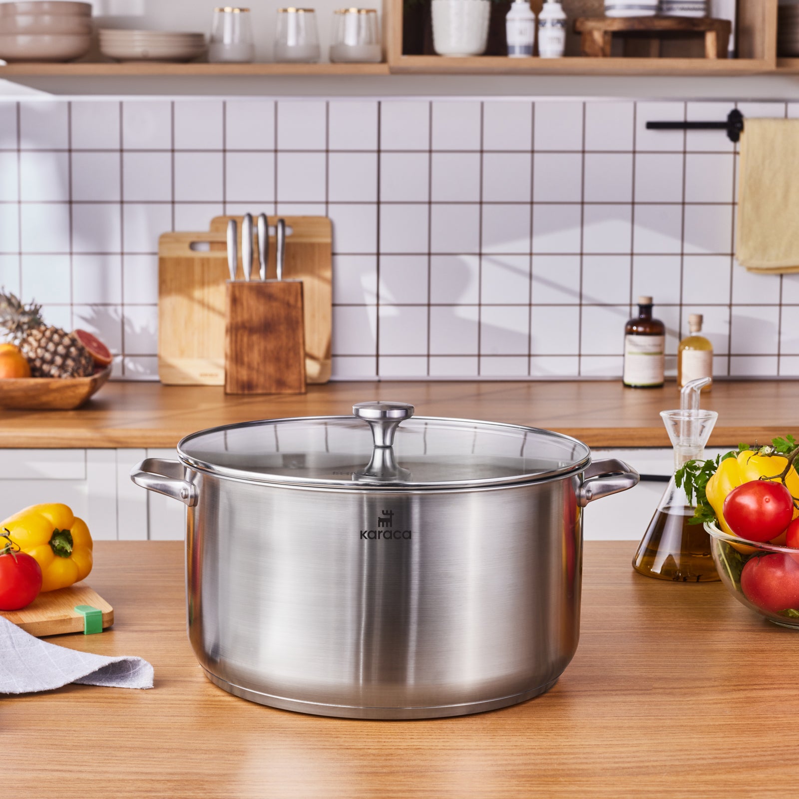 Karaca Elite, Stalen Pot, 34cm, 15.7L – Karaca Netherlands
