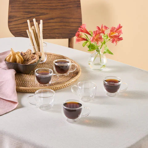 Karaca Olivia 6-Piece Double-Walled Espresso And Turkish Coffee Cup Se ...