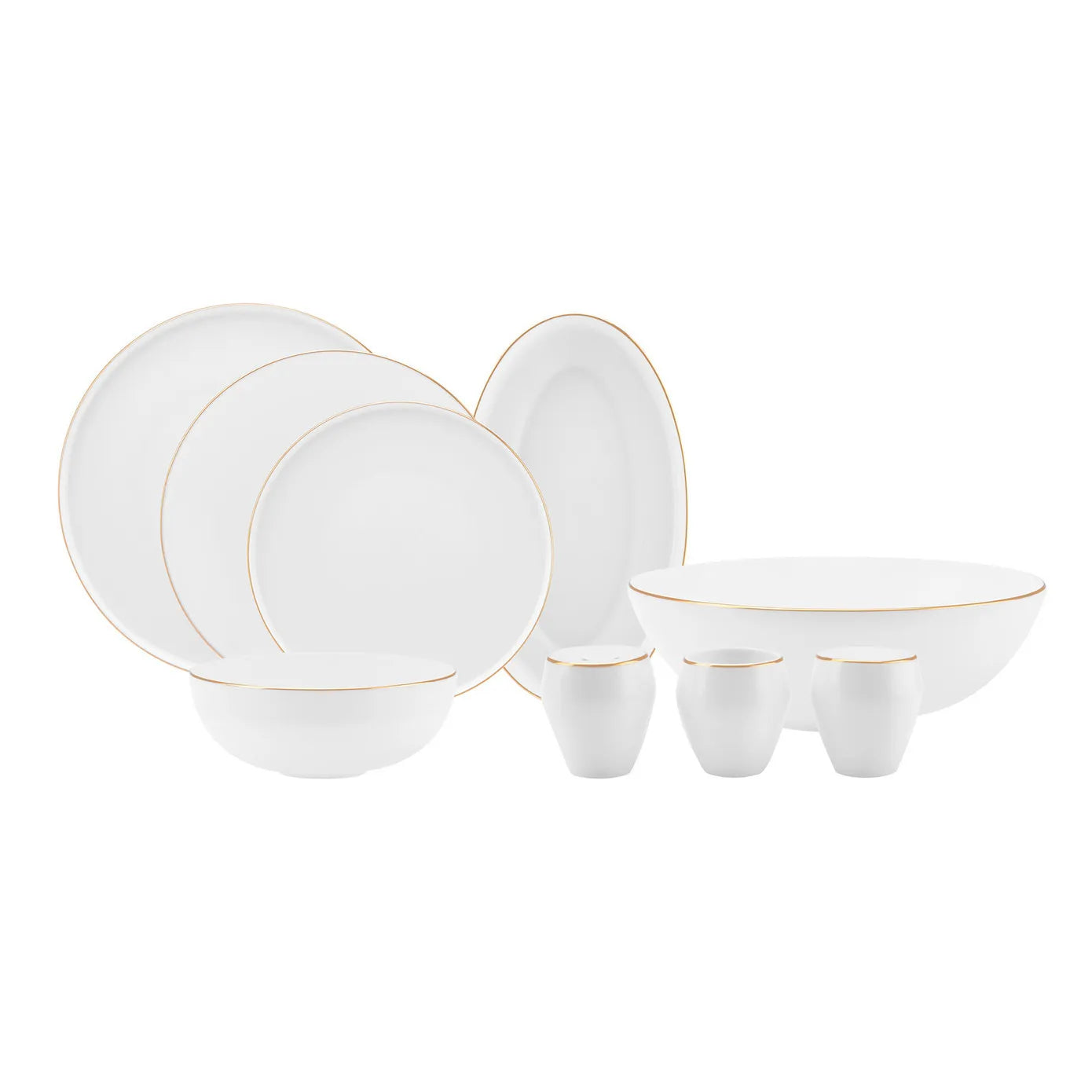 Karaca Streamline Meridian Gold Dinner Set 59 Piece for 12 Person ...