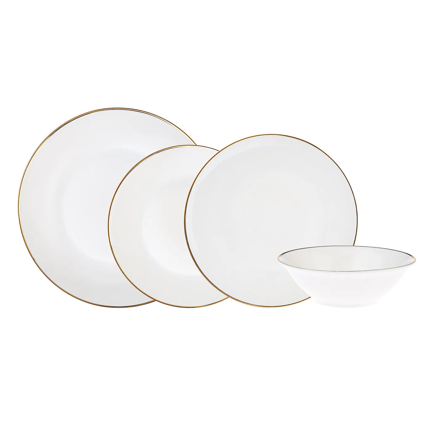 Karaca Alicia Porcelain Gold Dinnerware Set for 6 Person, 24-Piece ...