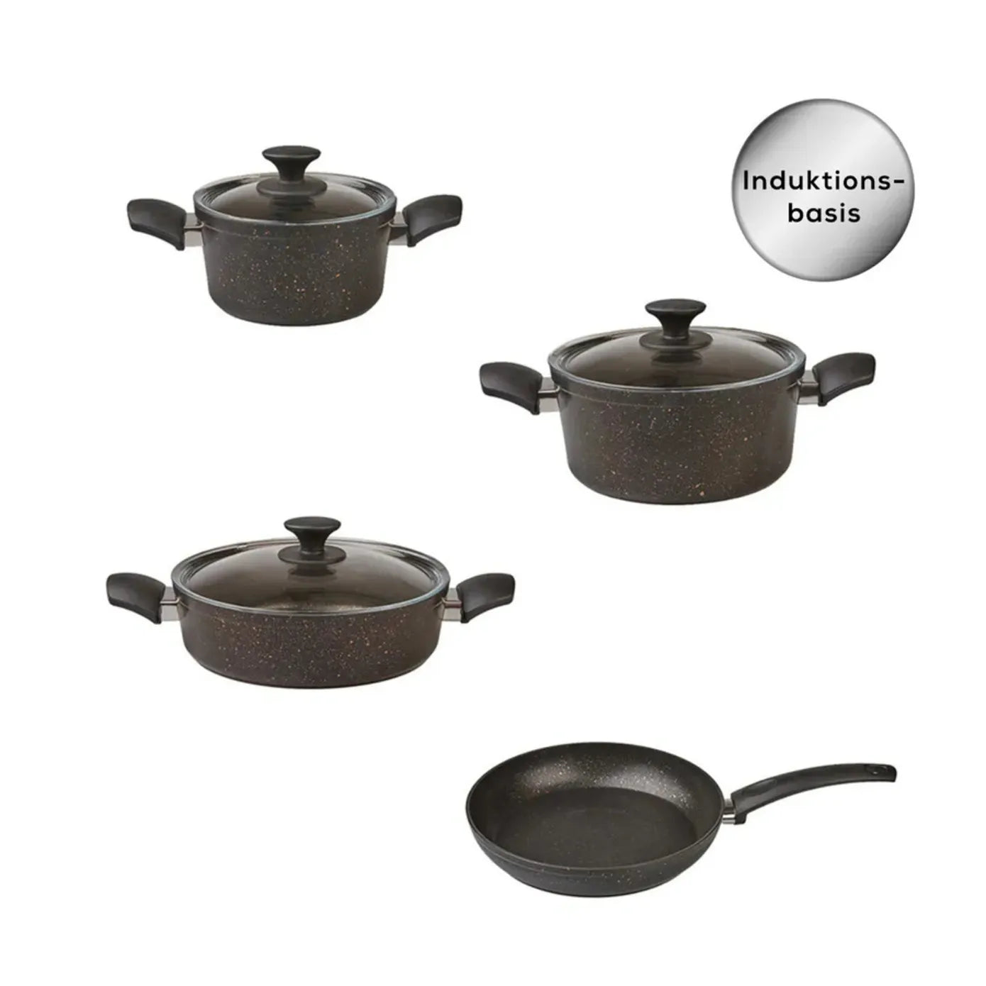 Karaca Biogranit Black Gold Induction Base 7 Piece Cookware Set ...