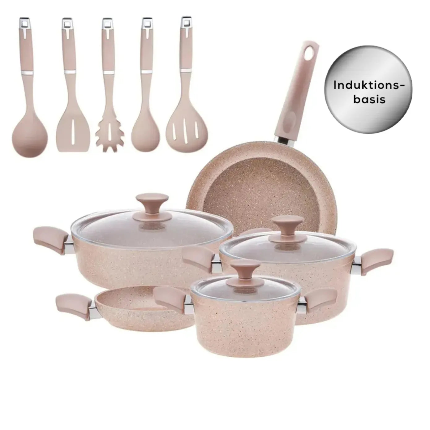 Karaca Biogranit Induction 13 Piece Rose Gold Cookware Set – Karaca ...