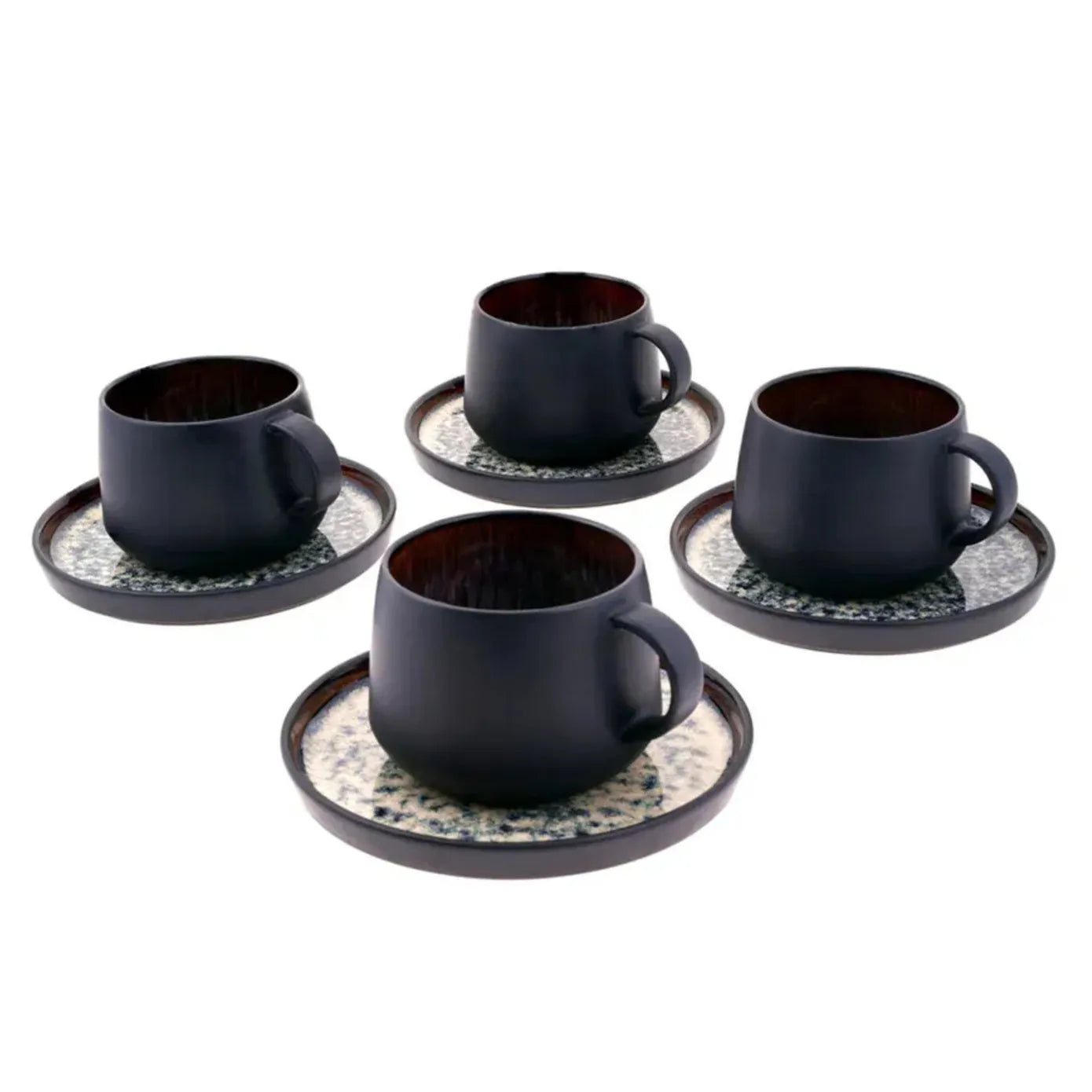 Karaca Black Galactic Reactive Tea Cup Set of 4 – Karaca Netherlands