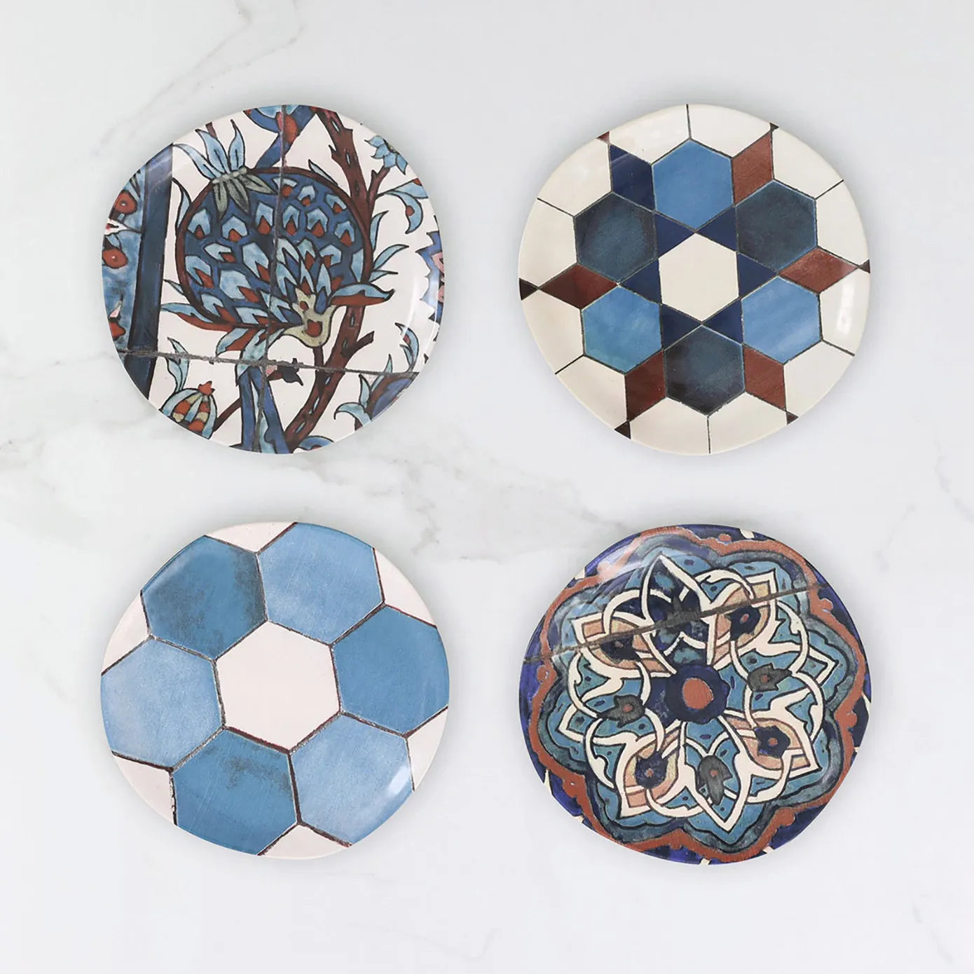 Karaca From Refika Tile 4 Piece Dessert Plate Set, 20 cm – Karaca ...