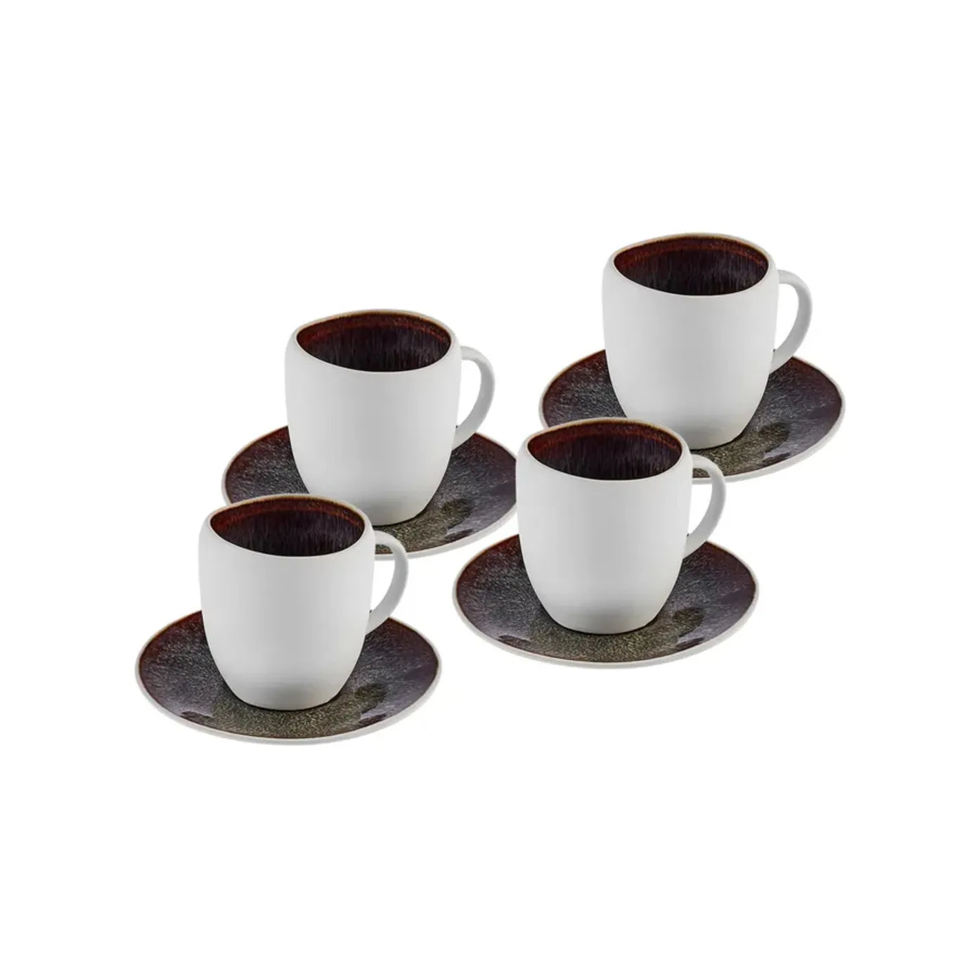 Karaca Galactic Reactive Glaze voor 4-persoons Espresso Turkse Koffiek ...
