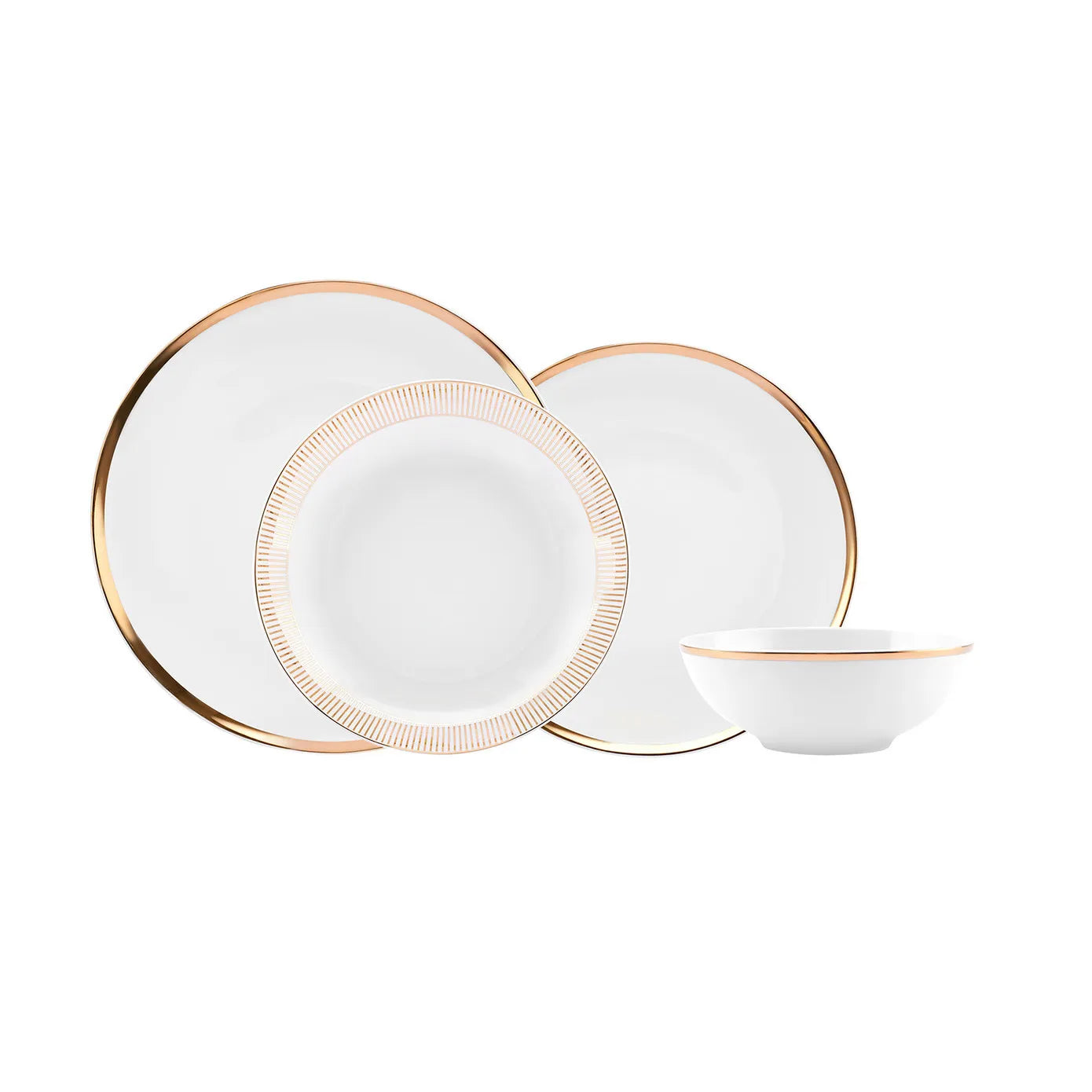 Karaca Gold Line 6 Person Dinnerware Set, 24 Piece, Porcelain – Karaca ...