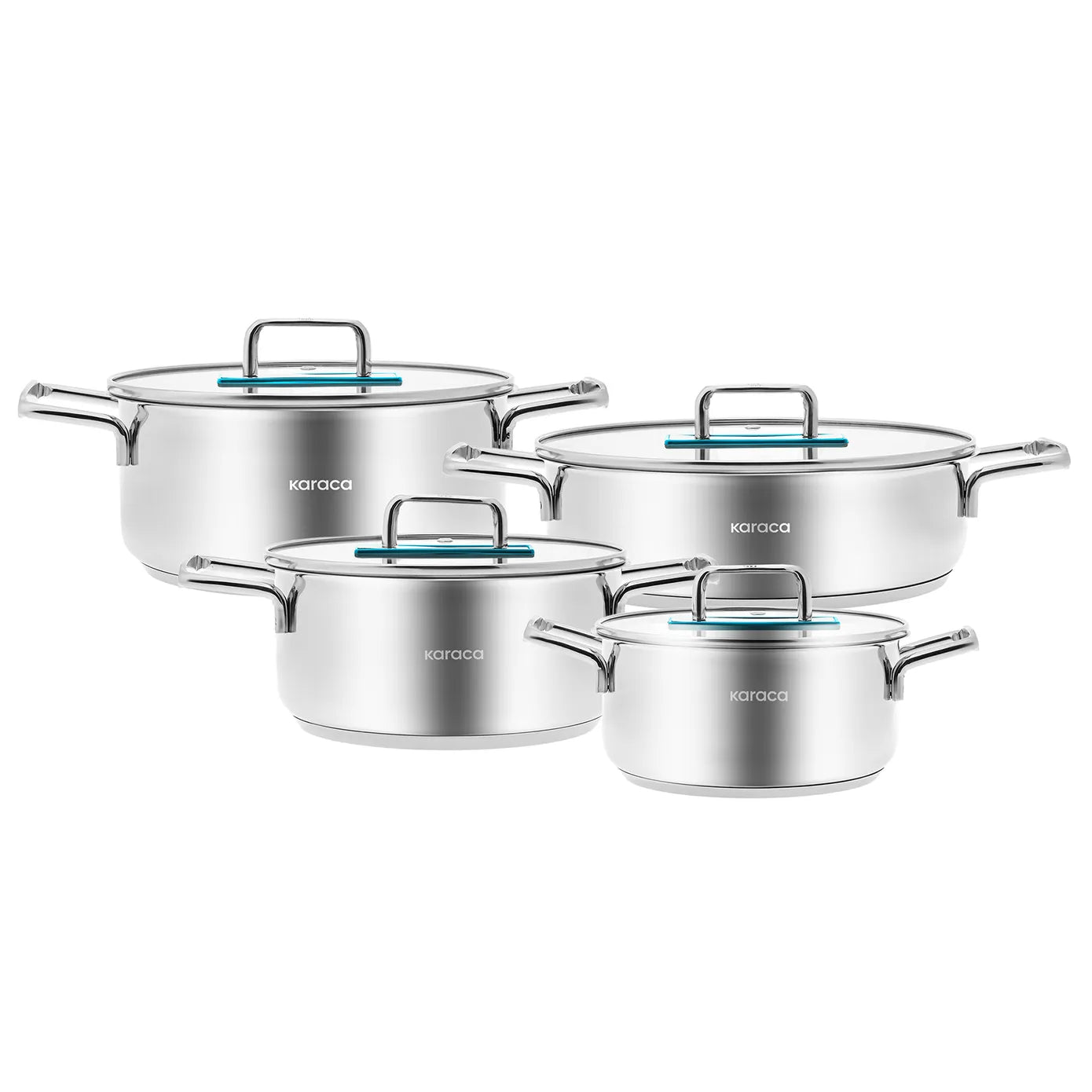 Karaca Arya Cookware Set, 8 Piece, Steel, Blue – Karaca Netherlands