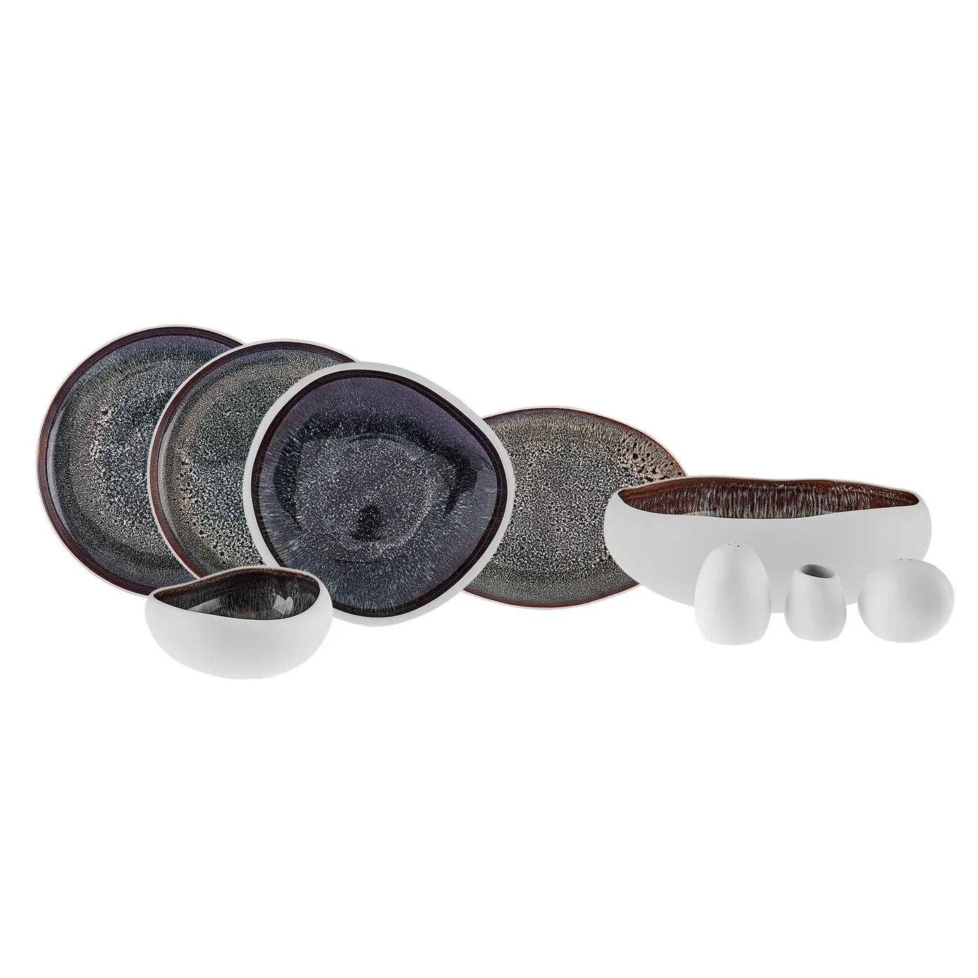 Karaca Streamline Galactic Reactive Dinnerware Set 59 Piece for 12 Per ...