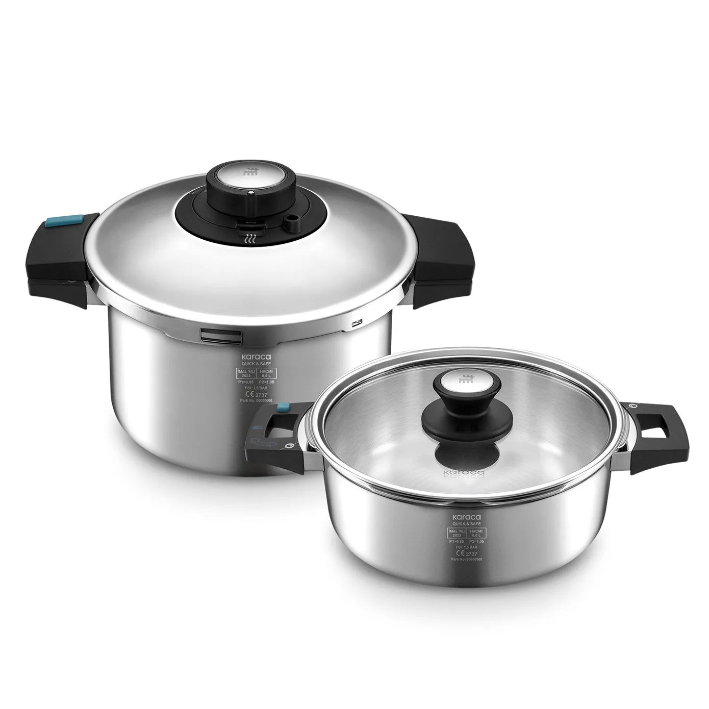 Karaca Quick and Safe Induction Based Pressure Cooker Set 6+8 Lt ...