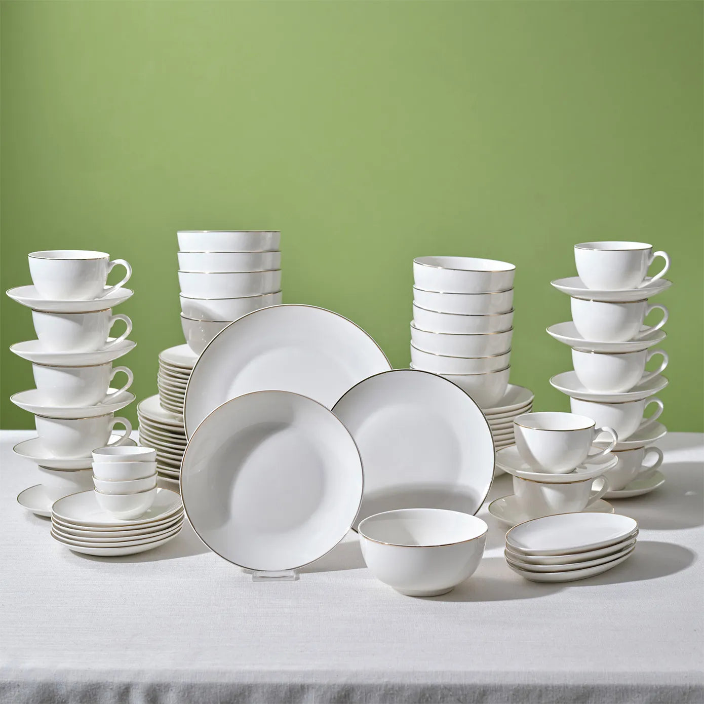 Karaca Marcelo Gold Dinnerware and Breakfast Set, 88 Piece – Karaca ...
