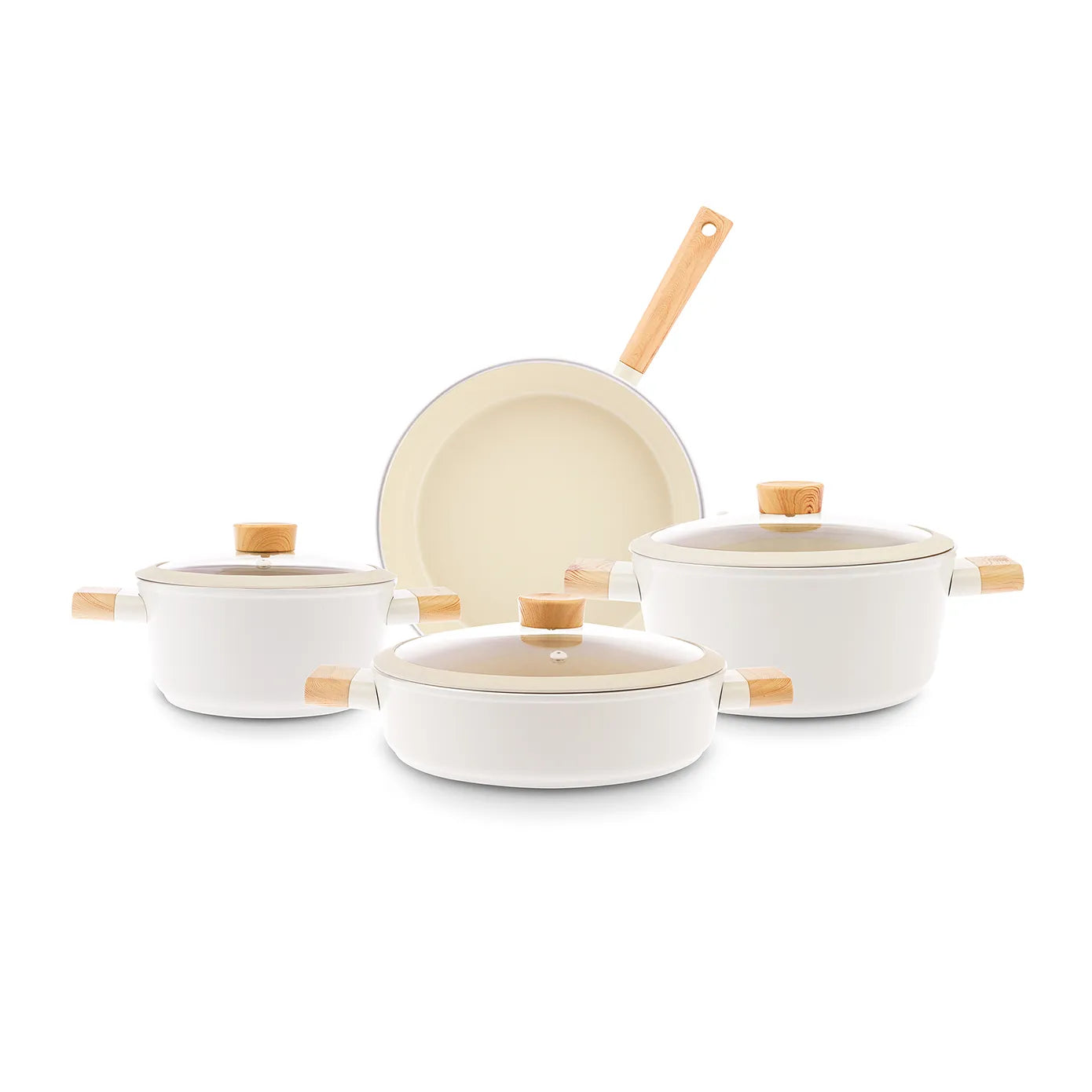 Karaca Swiss Crystal Woody Cookware Set, 7 Piece, Induction Based ...