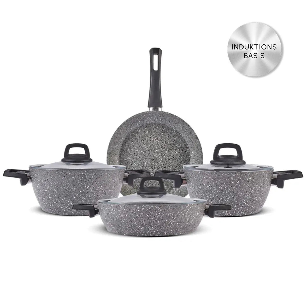Karaca Gris Biogranit Induction Base Cookware Set, 7 Piece – Karaca ...